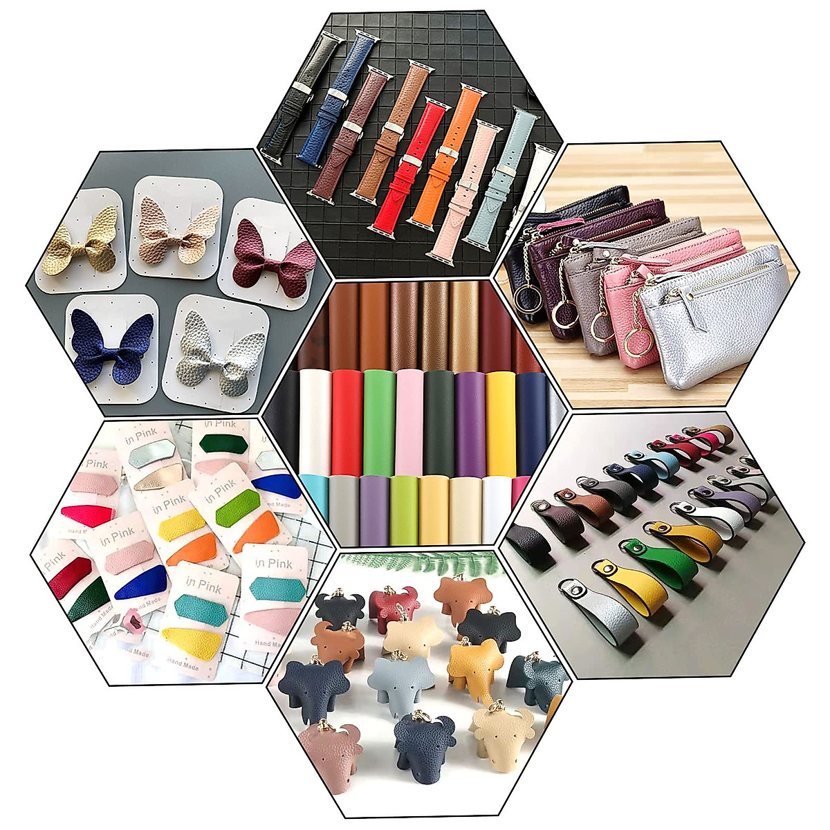 CDY Solid PU Synthetic Faux Leather Sheets 30pcs/Set 8.2" x 6"Soft Leather Fabric Sheets Suitable for Making Bows, Leather Earrings, Hair Accessories DIY Projects (30 Colors)