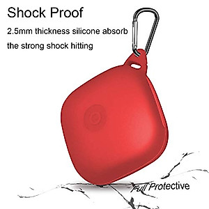 Anti Lost Carrying Protective Silicone Replacement Case for Beats Powerbeats Pro 2019 Full Body Protection Shockproof Powerbeats Charging Case Skin and Cover with Carabiner Red