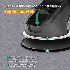 iOttie Velox Magnetic Wireless Charging Dash & Windshield Car Mount. Compatible with MagSafe iPhones & Adhesive Dashboard Pad for Car Mounts Dashboard Pad