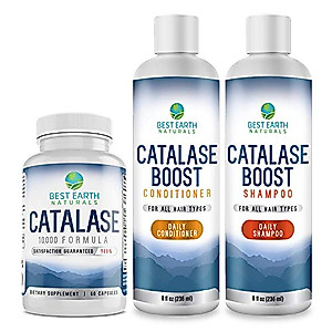 Best Earth Naturals Catalase Boost Conditioner Daily Anti Aging Catalase Conditioner for Men and Women 8 Ounces