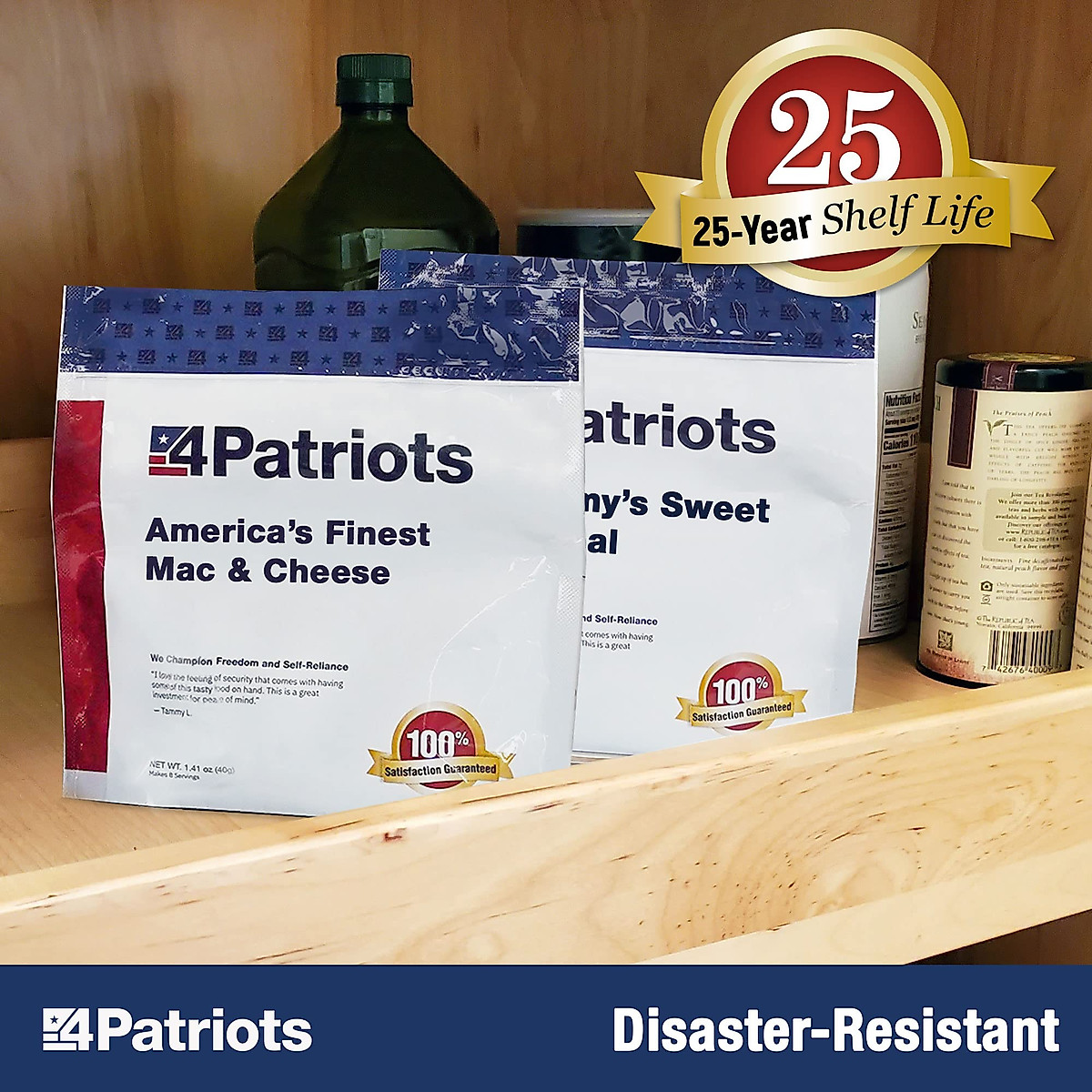 4Patriots 72-Hour Survival Food Kit: Disaster-Resistant Emergency Food With Incredible Variety Designed to Last 25 Years in Emergency Food Pouches, 20 Servings of Delicious Freeze-Dried Food, Emergency Rations For Your Disaster Food Supply