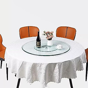 DOUKI Tempered Glass Rotating Tray Large Lazy Susan Turntable For Dining Table 39inch Swivel Tabletop Serving Plate With Swivel Assist System (Color : Clear, Size : 85cm(33inch))