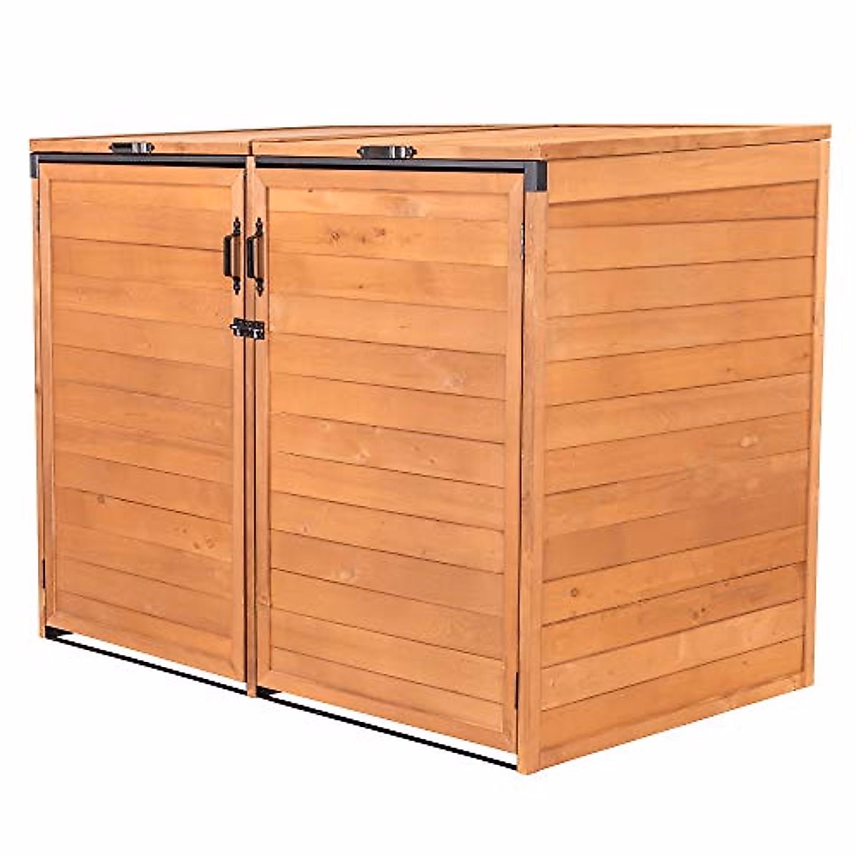 Leisure Season TRSM5937-E Horizontal Trash and Recycling Storage-Sheds, Medium Brown