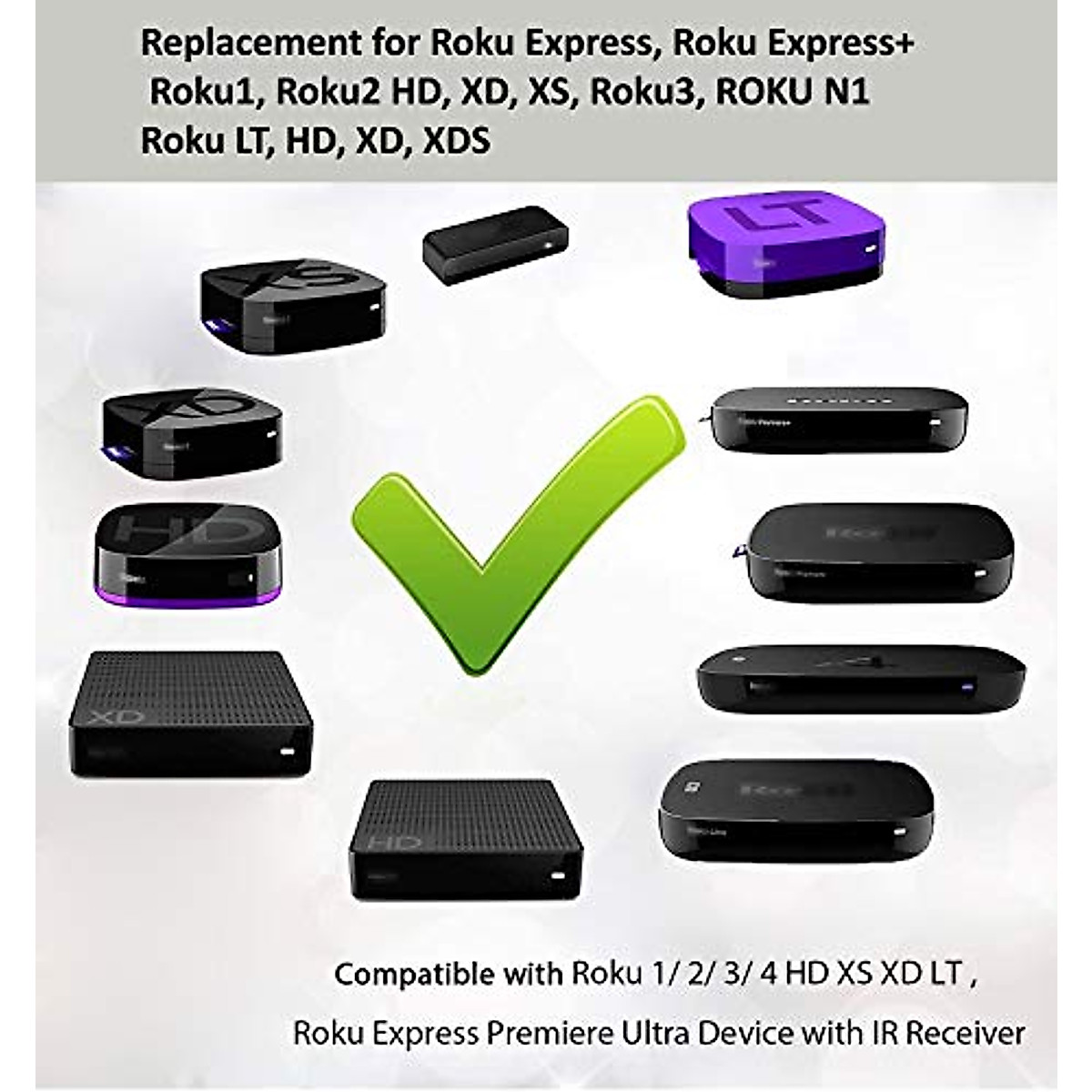 Remote Control Replaced for Roku 1 2 3 4 HD LT XS XD Roku Express 3900R Premiere 4620XB 4210XB 3900R 2500R 2700R 2450XB w/Channel Shortcut Buttons, NOT Support for Any Roku Stick or Roku TV