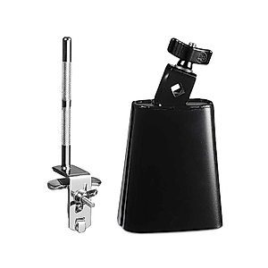 Latin Percussion City Cowbell with Mount (LP20NY-K),Silver,Black