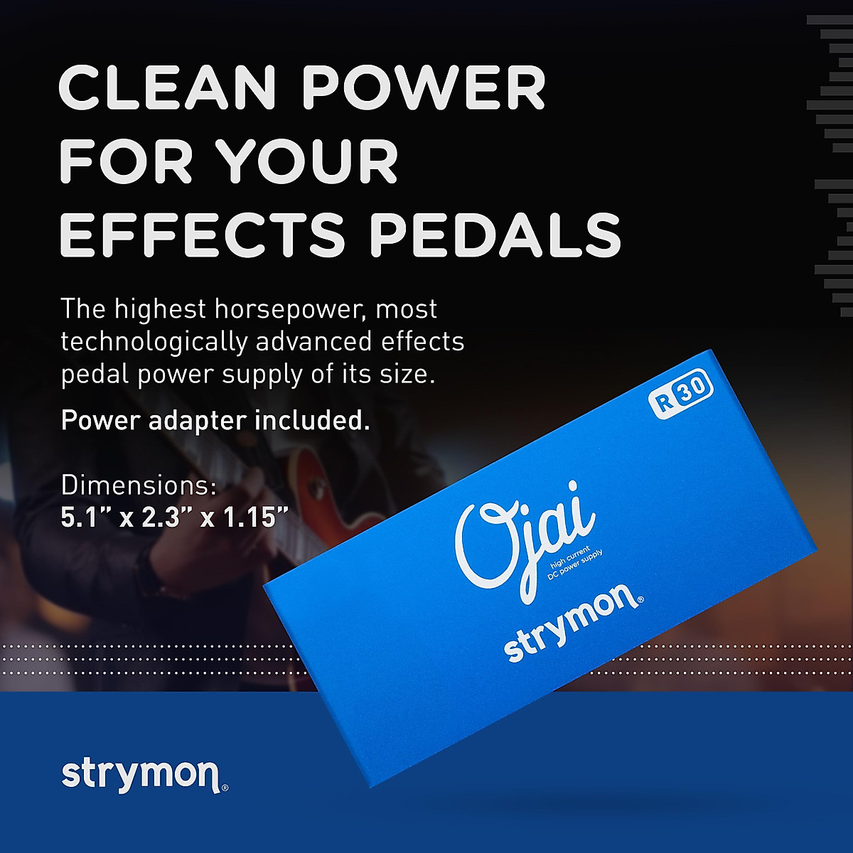 Strymon Ojai R30 Expandable High Current Guitar Pedal Power Supply for 9V, 12V and 18V effects Pedals, Five Outputs with 500mA of Current