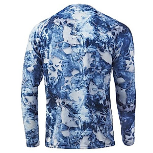 HUK Men's Standard Pursuit Camo Vented Long Sleeve 30 UPF Fishing Shirt, Mossy Oak Barracuda, X-Large