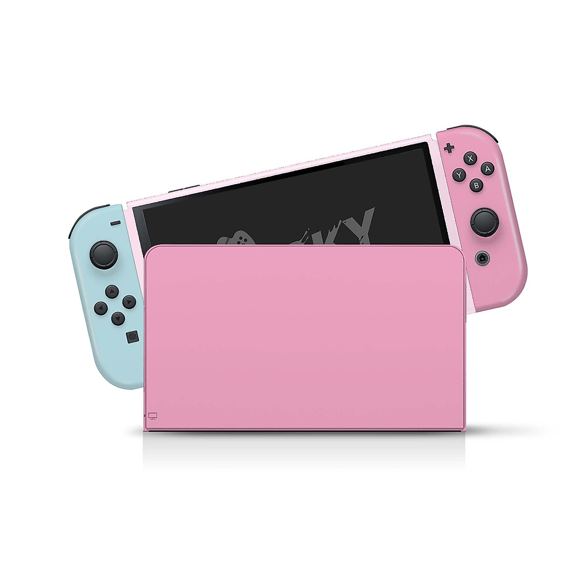 Tacky Design Pink Colorwave Skin Compatible with Nintendo Switch OLED Skin Wrap Cover, Color Blocking Skin for Nintendo Switch OLED Stickers, Premium Vinyl 3M Full Wrap Decal