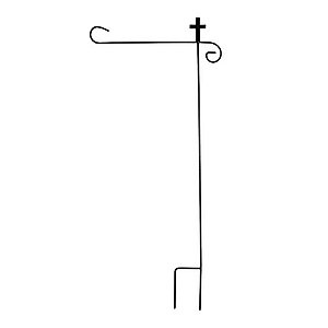 Briarwood Lane Wrought Iron Cross Garden Flag Stand 40" H