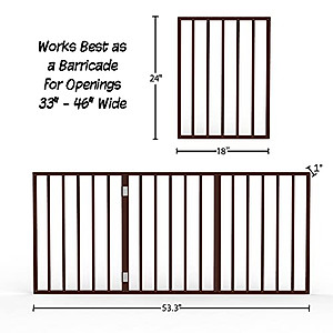 Pet Gate Collection – Dog Gate for Doorways, Stairs or House – Freestanding, Folding, Accordion Style, Wooden Indoor Dog Fence by Petmaker