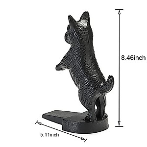 3.78 Lbs Dog Door Stop Wedge Decorative Cast Iron Door Stopper for Bottom of Door(Black)