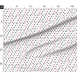 Spoonflower Fabric - Stars USA America Red White Blue July 4Th Patriotic Stripes Printed on Petal Signature Cotton Fabric Fat Quarter - Sewing Quilting Apparel Crafts Decor
