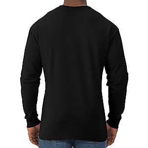 Jerzees Men's Dri-Power Cotton Blend Long Sleeve Tees, Moisture Wicking, Odor Protection, UPF 30+, Sizes S-3X, Black, Medium