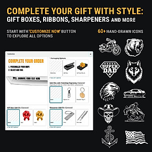 Stocking Stuffers for Adults - Custom Gifts for Men - Cool Engraved Personalized Knife - Christmas Gifts for Dad Boyfriend Husband Father in Law Stepdad - Gifts for Men Who Have Everything X-52 PS