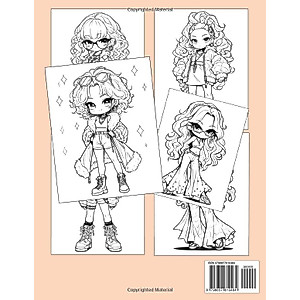 Y2K Chibi Girls Coloring Book: Adorable Cartoon Girls Coloring Pages with Preppy Style Arts for Adults, Teens, and Kids Stress, Fun and Anxiety Relief