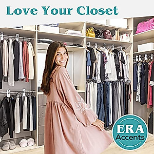 30 Closet Dividers for Hanging Clothes- Rectangle Clothing Size Dividers for Racks, Slim White Closet Divider Set with Marker (30 SLIM)