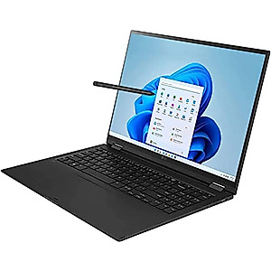 LG Gram 16T90Q 16" WQXGA 2-in-1 Touchscreen (Intel 12th Gen 12-Core i7-1260P, 16GB LPDDR5 RAM, 2TB SSD, Stylus), (2560 x 1600) Business Laptop, Thunderbolt 4, IST Computers HDMI, Windows 11 Pro