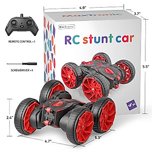Upgraded Remote Control Car, Rechargeable RC Cars Toy All Terrain Off Road 4WD Double Sided Running Crawler, 360° Rotation & Flips 2.4GHz RC Stunt Car Birthday Gift for Boys & Girls Aged 3-12