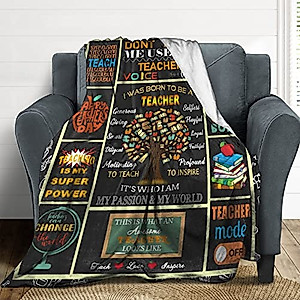 Teacher Blanket Gifts for Teachers - Lightweight Soft Throws Blankets for Teacher Appreciation Teacher's Day Birthday Back to School Retirement Gift Ideas 50"X40"