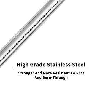 SHINESTAR 7508 Grill Burner Replacement for Weber Genesis Silver B & C, Gold B & C, Spirit 700，Spirit E/S-310(Side Control), Stainless Steel, 28 1/8-Inch # 10409