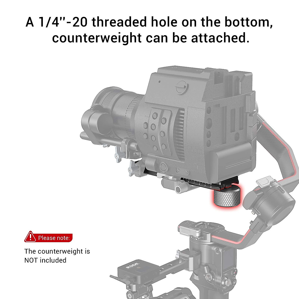 SMALLRIG Camera Extended Quick Release Plate Adapter for DJI RS 2 / RS 3 / RS 3 Pro & for Ronin-S Gimbal - 3031