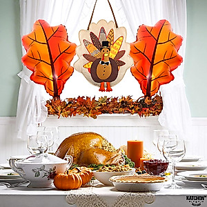 KatchOn, Big Orange Mylar Balloons - 22 Inch, Pack of 6 | Maple Leaf Balloons - Big, 27 Inch | Fall Mylar Balloons for Fall Decorations for Home | Orange Metallic Balloons, Burnt Orange Foil Balloons