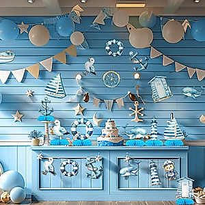 36-Piece Nautical Party Decorations - Ocean Theme Birthday Party Decor for Birthday, Baby Shower, and Nautical Celebrations