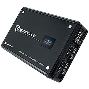 Rockville ATOM 8B 8 Channel 3500 Watt Marine/Boat Amplifier Bundle with Rockville RWK42 4 Gauge 4 Chan Car Amp Wiring Installation Wire Kit & Rockville RTR172 17 Foot RCA Cable Split Pin (3 Items)