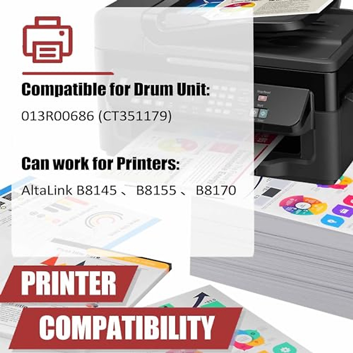 High Yield Replacement 013R00686 Imaging Unit Compatible for Xerox 013R00686 CT351179 B8145 Drum Unit Work for Xerox AltaLink B8145 B8155 B8170 Printers