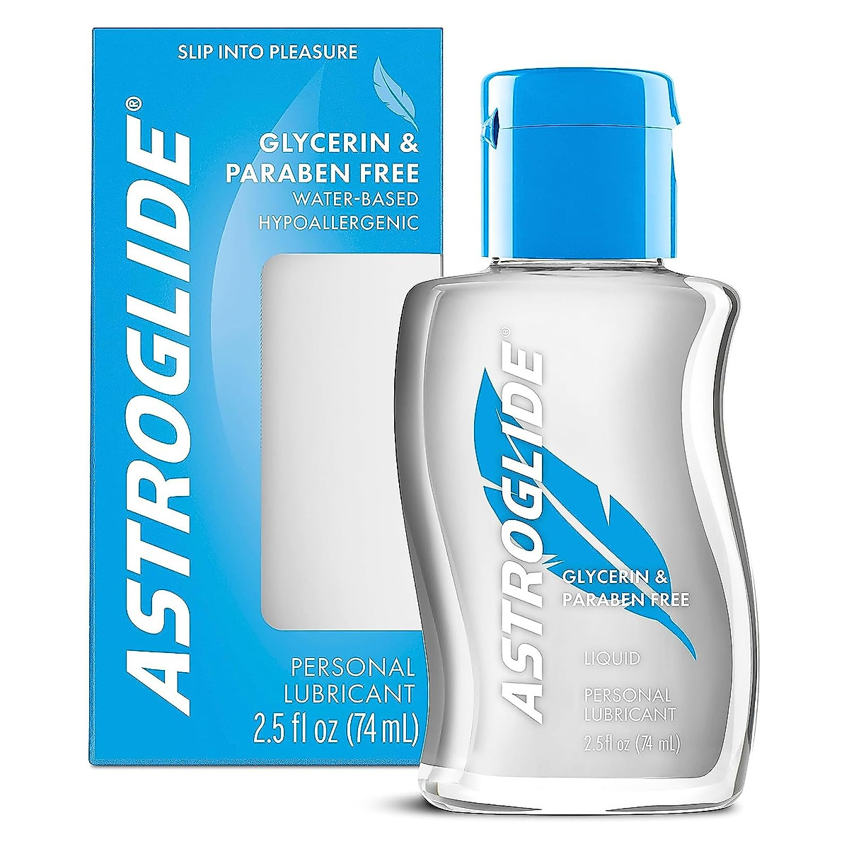 Astroglide Glycerin & Paraben Free Personal Lubricant (2.5oz), Hypoallergenic, Water Based Lube For Easy Clean-Up, Long-Lasting Pleasure, Travel-Friendly Size, Anal Safe, Dr. Recommended Brand