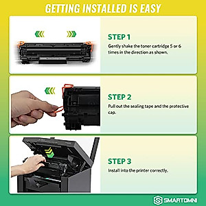 S SMARTOMNI 85A CE285A Compatible Toner Cartridge Replacement for HP CE285A 36A CB436A 35A CB435A Canon 125 CRG-125 use for HP P1109w M1212nf M1217nfw P1002 P1006 M1522 Canon MF3010 Black 4 Packs