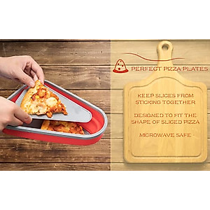 Eocenzois Reusable Silicone Pizza Storage Container, Adjustable Pizza Box, Microwaveable & Portable Pizza Slice Container, leak-proof, BPA free (Red)