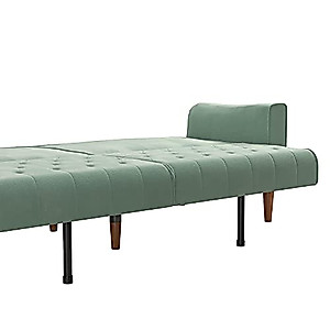 Mr. Kate Stella Vintage Convertible Sofa Bed Futon, Teal Velvet