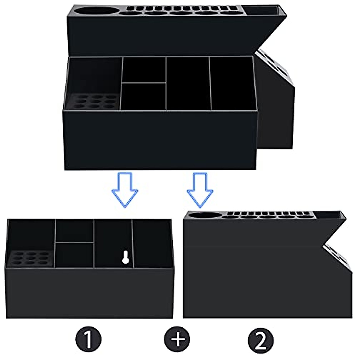 Noverlife Salon Hairdressing Organizer Storage Box, Detachable Hair Styling Tools Holder for Comb Clips Scissors, Multifunctional Hair Tools Desktop Keeper, Wear Resistant Washable Salon Shears Block