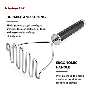KitchenAid Gourmet Stainless Steel Wire Masher, 10.24-Inch, Black