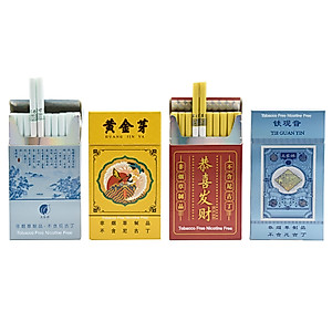 Wild Tea Herbal Cigarettes, Tobacco and Nicotine Free, 4 Packs, 80 Smokes