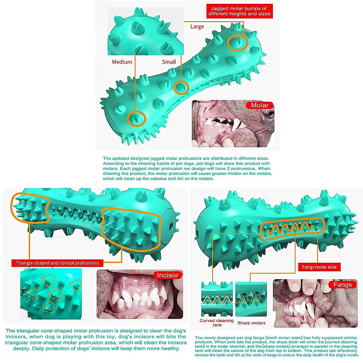 NMLC Dog chew Toys, Toothbrush Toys, Dog Dental Cleaning Care,Green