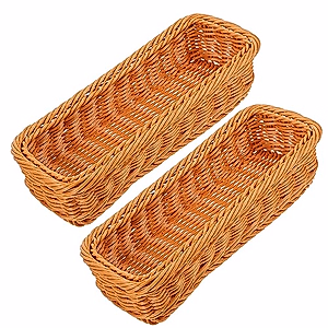 Hemoton 2 pcs Wicker Storage Baskets Woven Shelf Baskets Set for Storage Organizing Handmade Decorative Storage Bin for Bedroom Closet