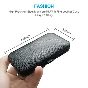 8 PCS Premium Manicure Set, AULLUA Nail Clippers, Professional Grooming Gift Kit, Pedicure Kit, Stainless Steel Facial, Cuticle, Nail Care Tools with Luxurious Portable Travel Case, for Women & Men