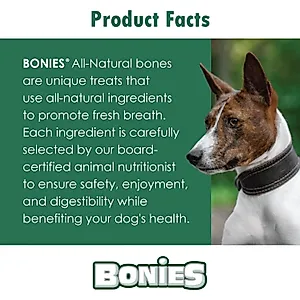 Bonies Natural Skin & Coat Formula Large-Sized Single Bone - Promote Silky Coat & Healthy Skin, Healthy Teeth & Fresh Breath, Low Calories - Chicken Flavor, 1 Bone