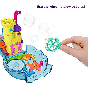 Polly Pocket Bubble Aquarium Playset with Polly & Mermaid Micro Dolls, 2 Bubble-Making Features, Bubble Solution & 18 Accessories, Pop & Swap Pieces
