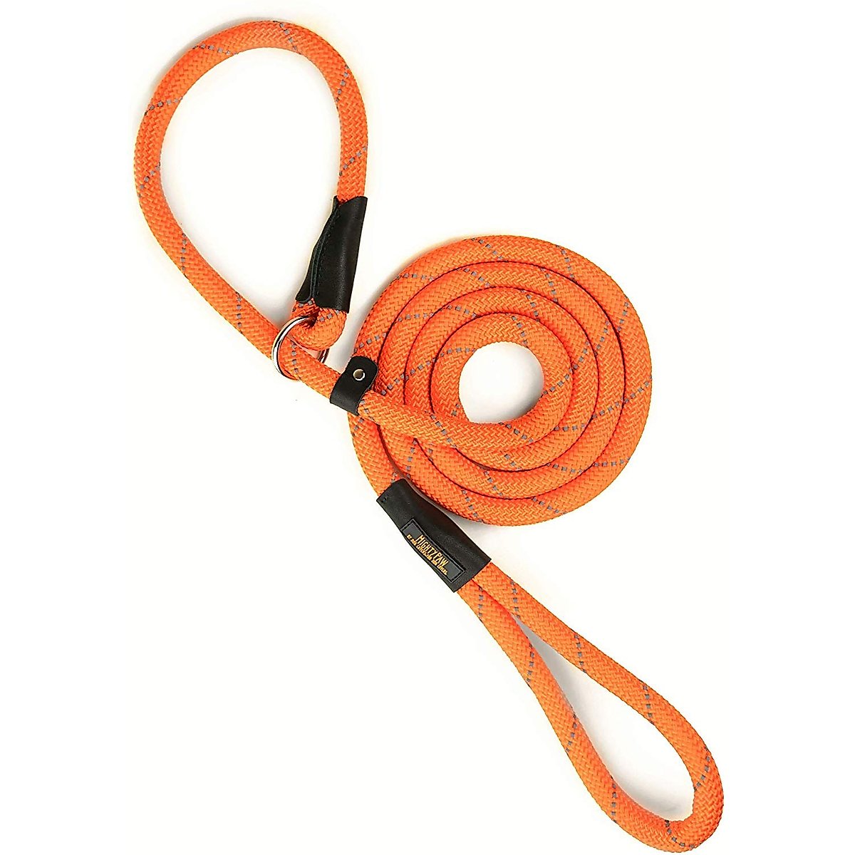 Mighty Paw 6' Slip Dog Leash - Gentle Correction with No More Pulling - Rock Climbers Rope for Ultimate Strength - Universal Design - One Size Fits All - Control When You Need It - Reflective Thread