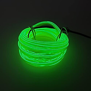 GZYF Car Interior LED Strip Lights, 5M Neon Light 12V with Fuse Protection, Neon Wire with 6mm Sewing Edge, Atmosphere Lights Interior Decoration for Automotive Trucks SUVs ATVs RVs, Fluorescent Green