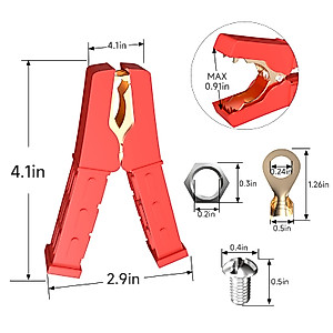 Goupchn Heavy Duty Crocodile Clamps Pure Copper 500A Car Battery Charger - 2PCS Power Replacement Battery Alligator Clips Jumper Cable Clamps Welder Clips for Car Automotive Vehicle Boat