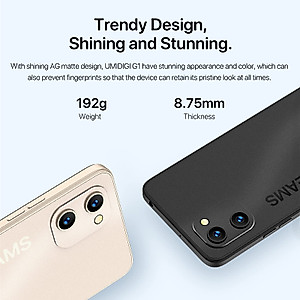 UMIDIGI Cell Phone G1, Android12 Unlocked Cell Phone, Dual Sim 4G LTE Mobile Phone, 3+32GB 256G Expandable, 6.52" HD+, 5150mAh, GSM Unlocked