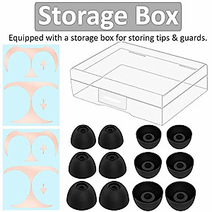 Dust Guard Ear Tips Kit for Galaxy Buds 2 SM-R177, 2 Ultra Thin Dust Proof Metallic Stickers Cover and 6 Pairs Replacement Eartips Compatible with Samsung Galaxy Buds 2 - S/M/L Rose Gold