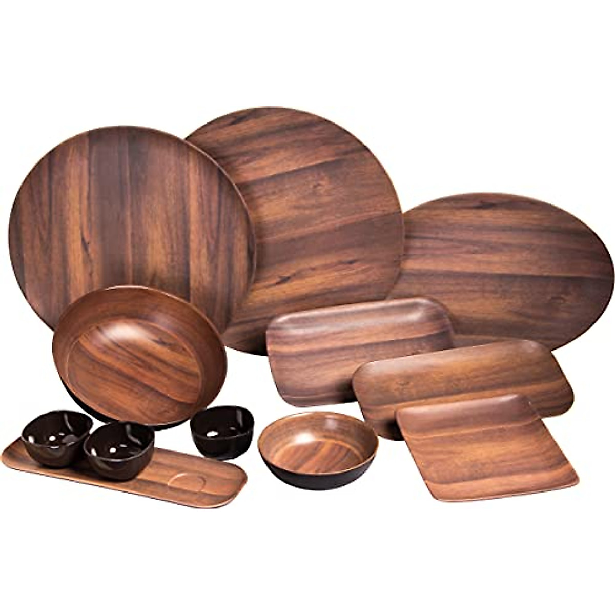 Carlisle FoodService Products EAG1169 Epicure Acacia Grain Square Tray 9" x 9" square tray - Dark Woodgrain