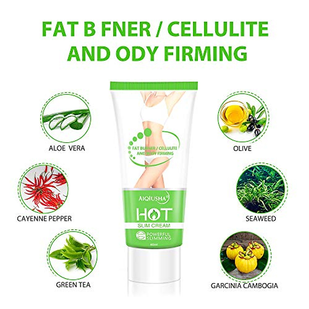 Hot Cream 2 Pack, Cellulite Slimming & Firming Cream, Body Fat Burning Massage Gel for Shaping Waist, Abdomen and Buttocks