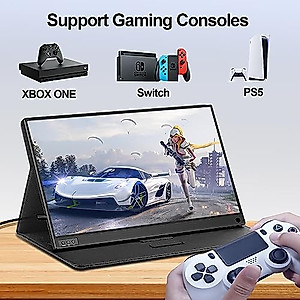 Lasitu Portable Monitor 15.6 Inch Full HD 1080P Portable Screen IPS HDR USB C Laptop Monitor HDMI Gaming Monitor Second Monitor for Laptop PC Phone Xbox PS4/5 Switch with Smart Cover