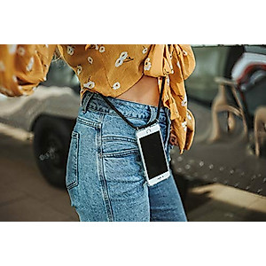 KILUCASE Smartphone Necklace - Clear Protective Anti-Shock Case with Lanyard Strap Cord in Charcoal Grey (Compatible with iPhone 11Pro)